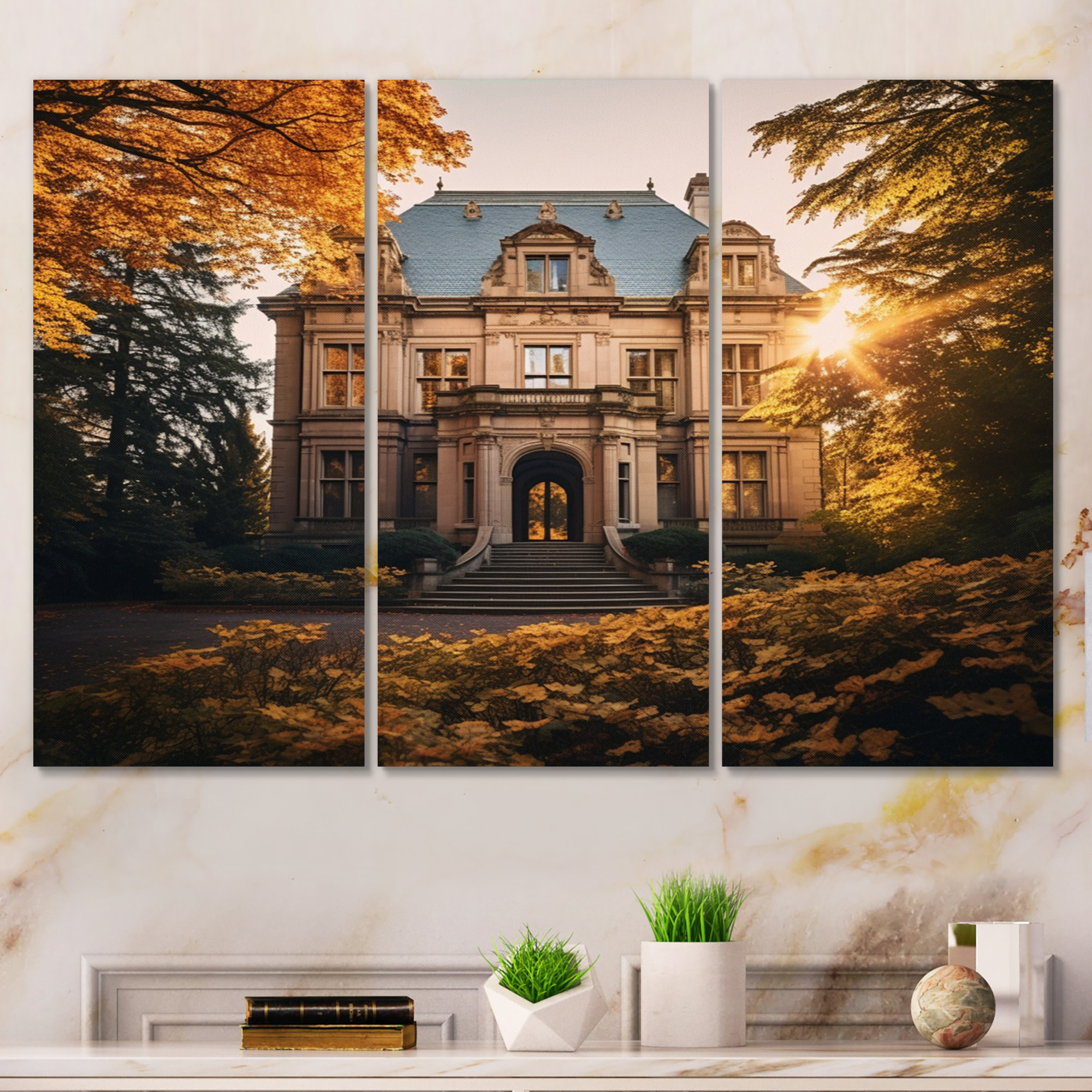 Design Art Oregon Pittock Mansion Sunrise II - Oregon Metal Wall Art Living Room Set | Wayfair